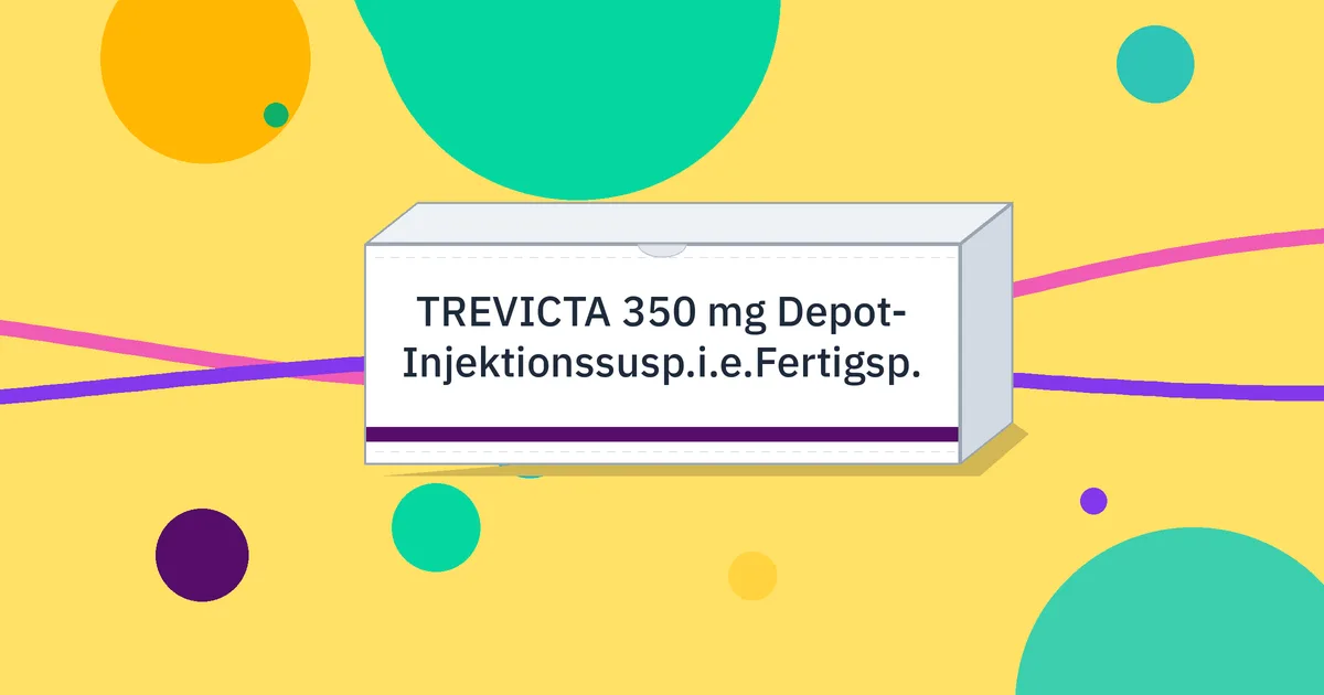Symbolbild: Packung mit der Aufschrift TREVICTA 350 mg Depot-Injektionssusp.i.e.Fertigsp. (PZN 19877591) – Verfügbarkeit und Bezug in Apotheken in Frankfurt am Main