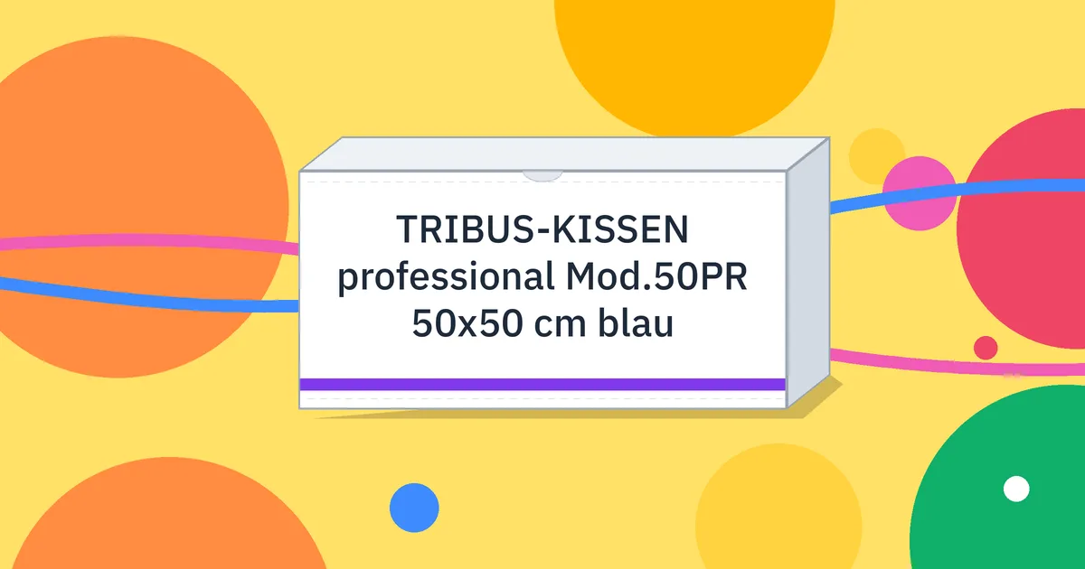 Symbolbild: Packung mit der Aufschrift TRIBUS-KISSEN professional Mod.50PR 50x50 cm blau (PZN 13650975) – Verfügbarkeit und Bezug in Apotheken in Frankfurt am Main