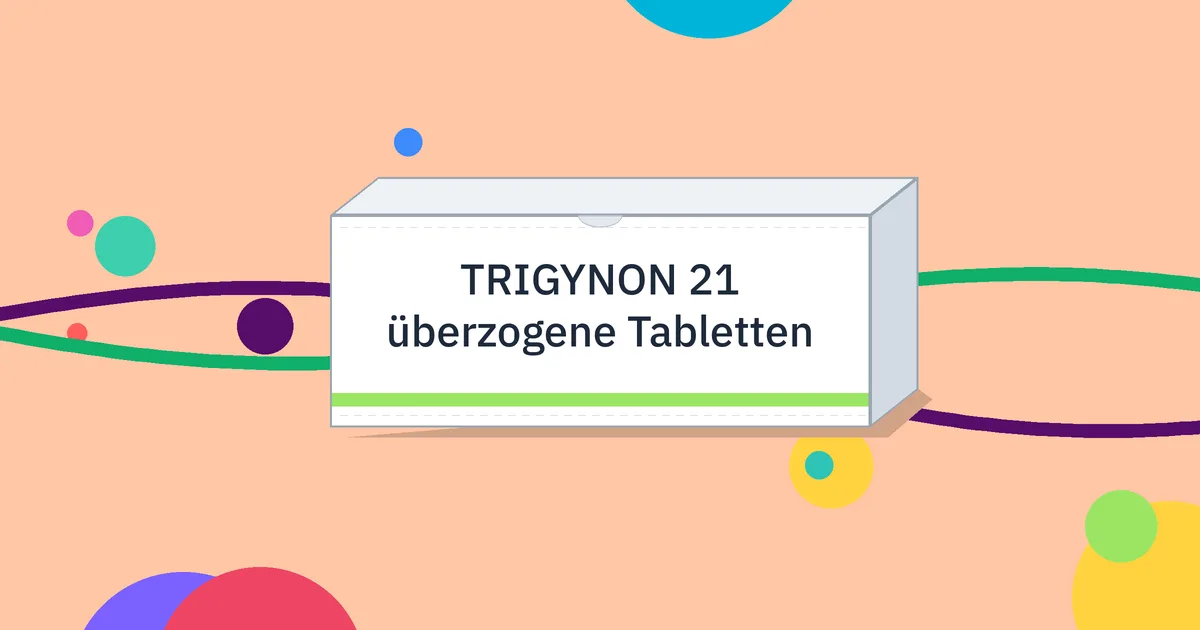 Symbolbild: Packung mit der Aufschrift TRIGYNON 21 überzogene Tabletten (PZN 01423754) – Verfügbarkeit und Bezug in Apotheken in Frankfurt am Main