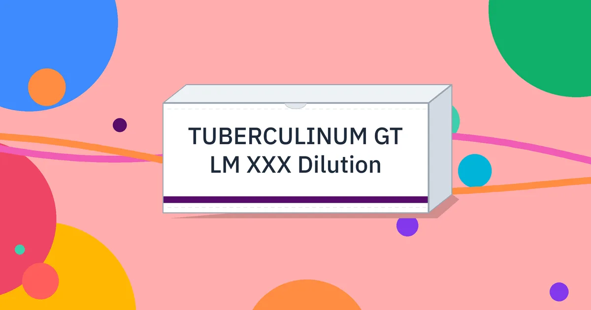 Symbolbild: Packung mit der Aufschrift TUBERCULINUM GT LM XXX Dilution (PZN 02821735) – Verfügbarkeit und Bezug in Apotheken in Frankfurt am Main