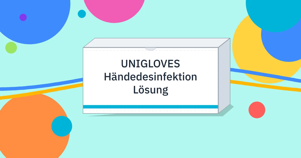 Symbolbild: Packung mit der Aufschrift UNIGLOVES Händedesinfektion Lösung (PZN 18329309) – Verfügbarkeit und Bezug in Apotheken in Frankfurt am Main