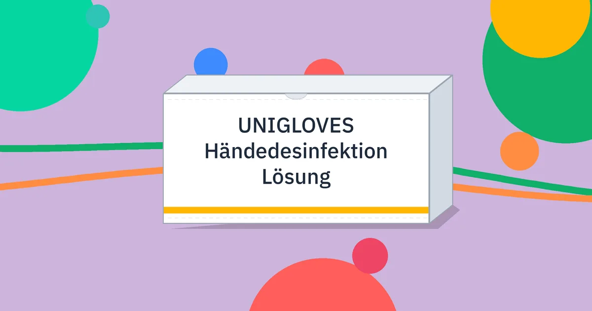 Symbolbild: Packung mit der Aufschrift UNIGLOVES Händedesinfektion Lösung (PZN 18329338) – Verfügbarkeit und Bezug in Apotheken in Frankfurt am Main