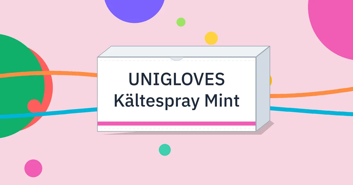 Symbolbild: Packung mit der Aufschrift UNIGLOVES Kältespray Mint (PZN 19518277) – Verfügbarkeit und Bezug in Apotheken in Frankfurt am Main