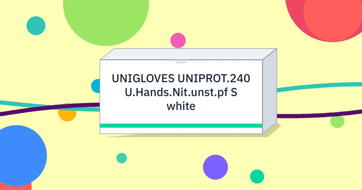 Symbolbild: Packung mit der Aufschrift UNIGLOVES UNIPROT.240 U.Hands.Nit.unst.pf S white (PZN 18101807) – Verfügbarkeit und Bezug in Apotheken in Frankfurt am Main