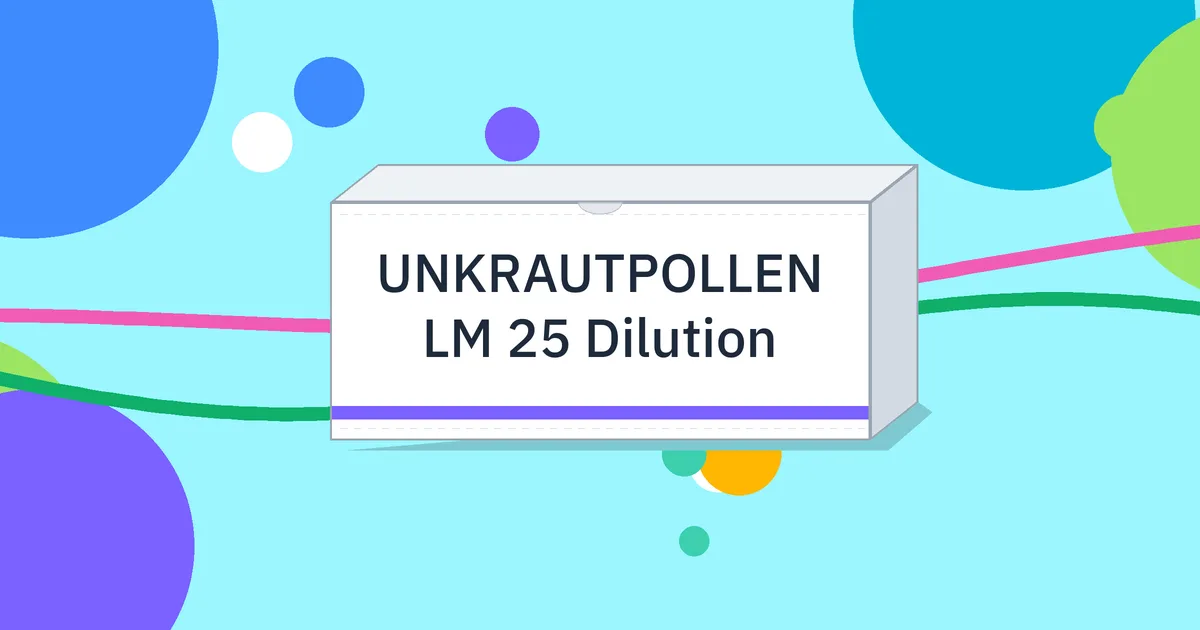 Symbolbild: Packung mit der Aufschrift UNKRAUTPOLLEN LM 25 Dilution (PZN 13255931) – Verfügbarkeit und Bezug in Apotheken in Frankfurt am Main