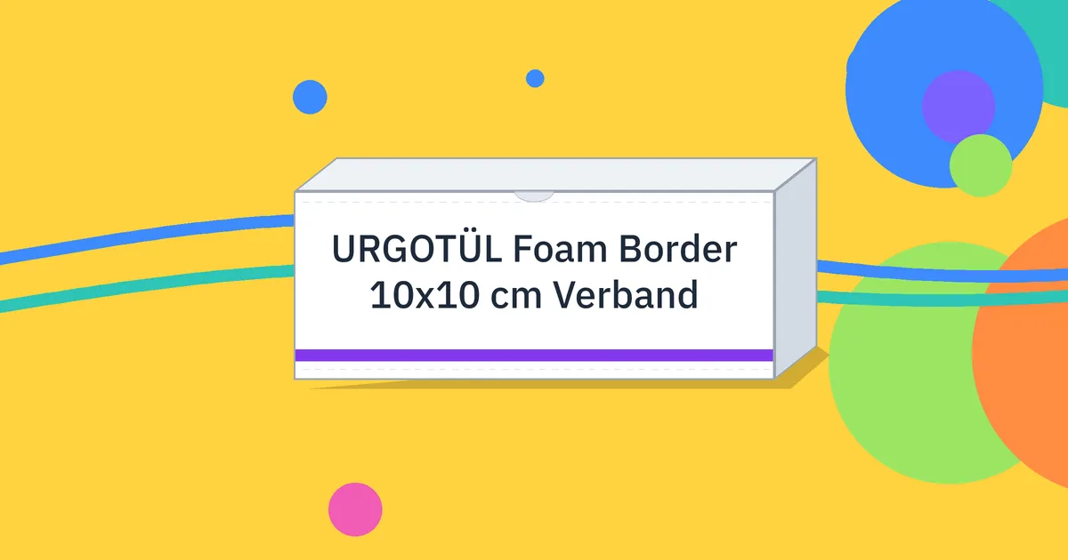 Symbolbild: Packung mit der Aufschrift URGOTÜL Foam Border 10x10 cm Verband (PZN 19840636) – Verfügbarkeit und Bezug in Apotheken in Frankfurt am Main