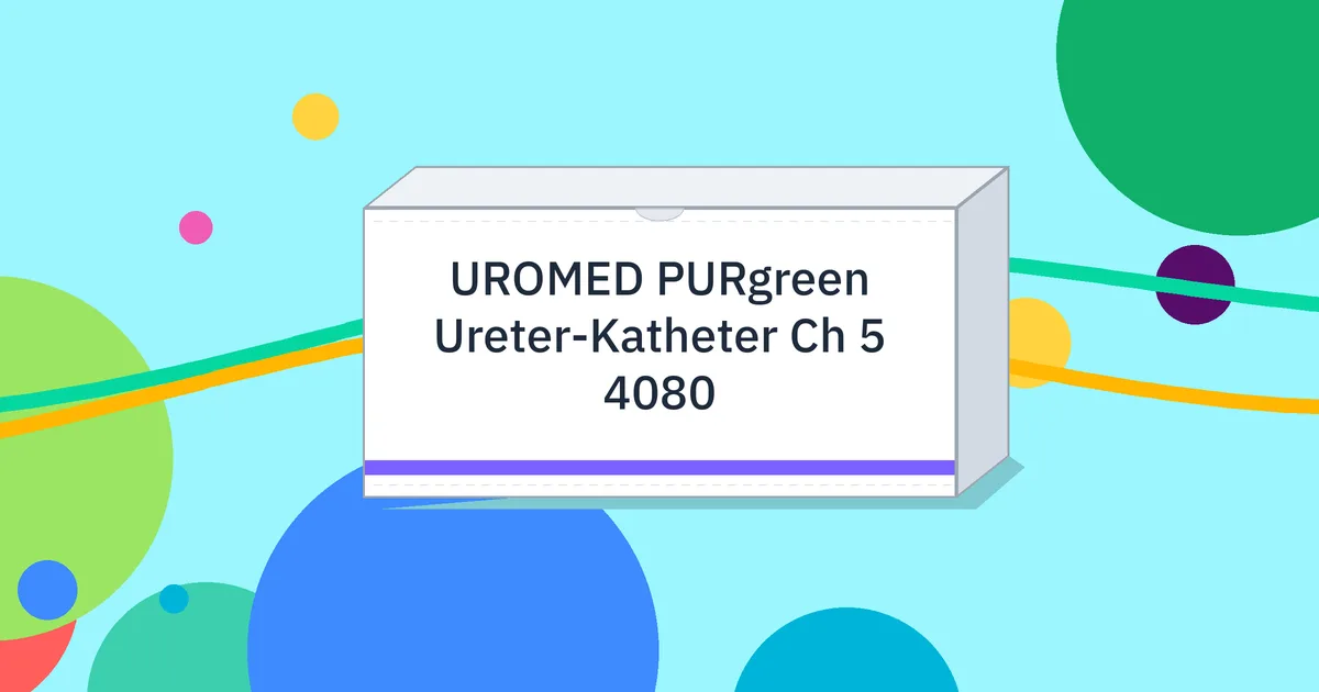 Symbolbild: Packung mit der Aufschrift UROMED PURgreen Ureter-Katheter Ch 5 4080 (PZN 01990039) – Verfügbarkeit und Bezug in Apotheken in Frankfurt am Main