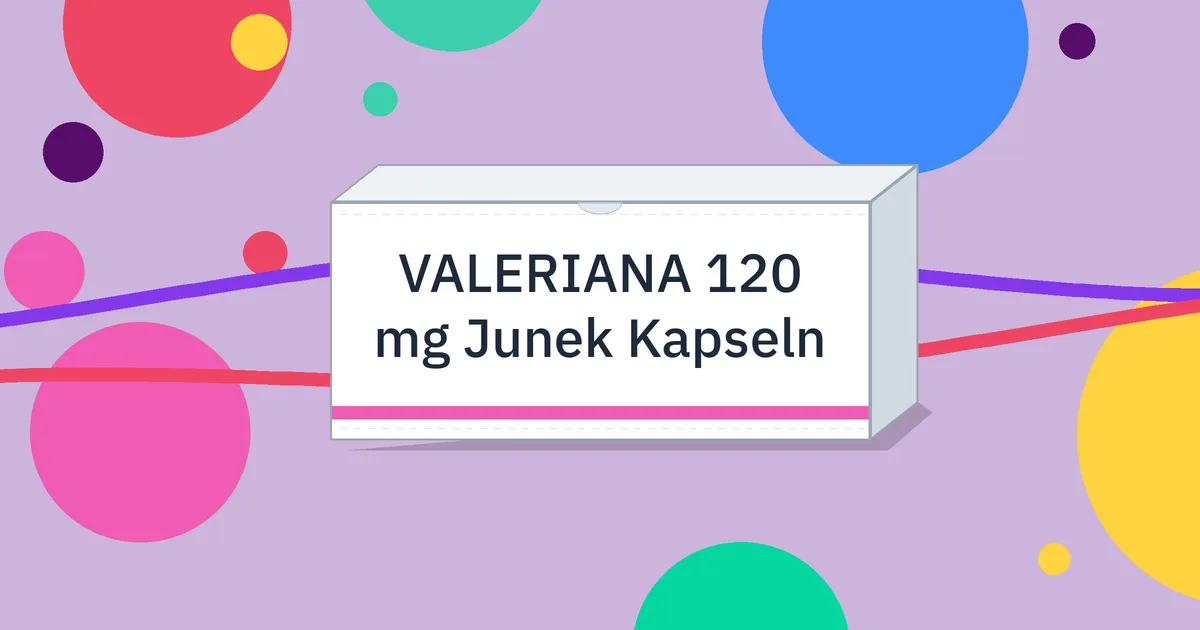 Symbolbild: Packung mit der Aufschrift VALERIANA 120 mg Junek Kapseln (PZN 10336617) – Verfügbarkeit und Bezug in Apotheken in Frankfurt am Main