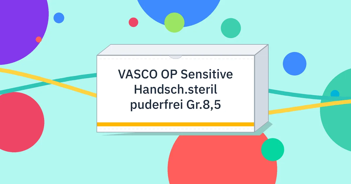 Symbolbild: Packung mit der Aufschrift VASCO OP Sensitive Handsch.steril puderfrei Gr.8,5 (PZN 04423878) – Verfügbarkeit und Bezug in Apotheken in Frankfurt am Main