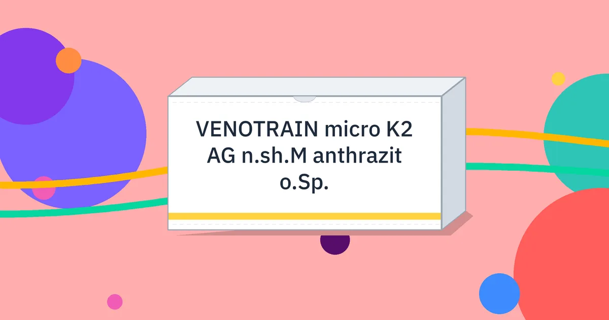 Symbolbild: Packung mit der Aufschrift VENOTRAIN micro K2 AG n.sh.M anthrazit o.Sp. (PZN 11061826) – Verfügbarkeit und Bezug in Apotheken in Frankfurt am Main