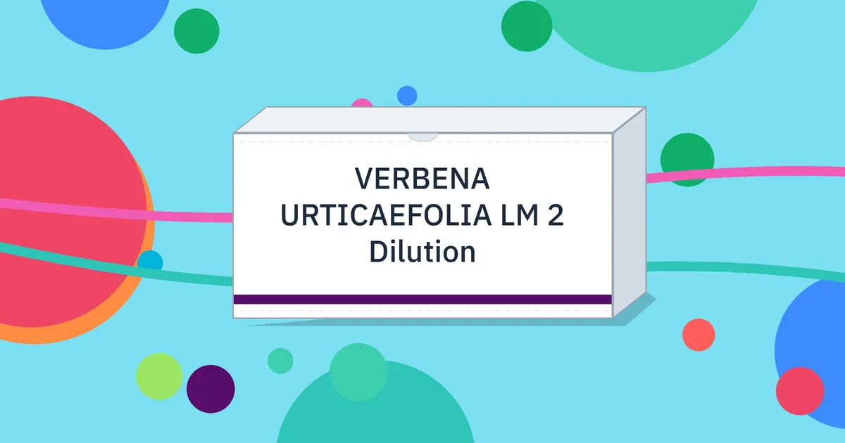 Symbolbild: Packung mit der Aufschrift VERBENA URTICAEFOLIA LM 2 Dilution (PZN 13267762) – Verfügbarkeit und Bezug in Apotheken in Frankfurt am Main