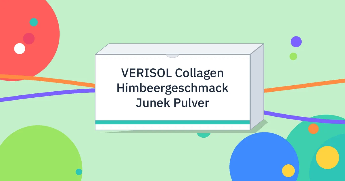 Symbolbild: Packung mit der Aufschrift VERISOL Collagen Himbeergeschmack Junek Pulver (PZN 20777788) – Verfügbarkeit und Bezug in Apotheken in Frankfurt am Main