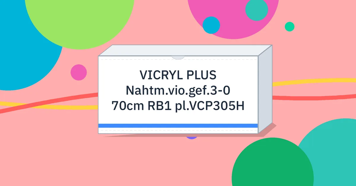 Symbolbild: Packung mit der Aufschrift VICRYL PLUS Nahtm.vio.gef.3-0 70cm RB1 pl.VCP305H (PZN 19884467) – Verfügbarkeit und Bezug in Apotheken in Frankfurt am Main