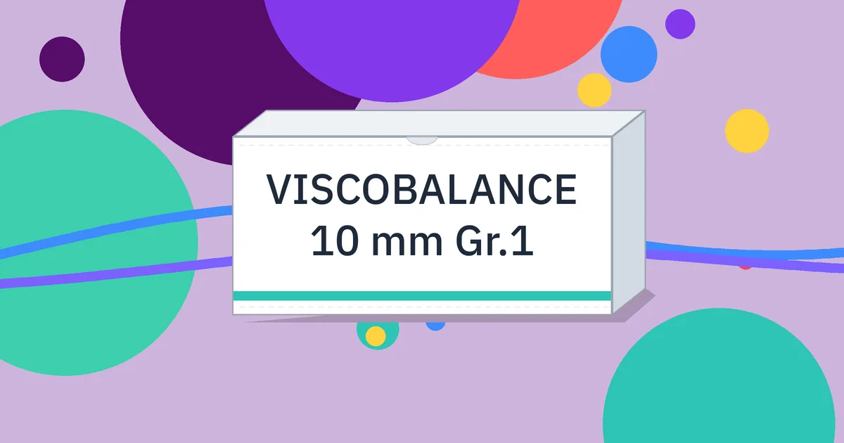 Symbolbild: Packung mit der Aufschrift VISCOBALANCE 10 mm Gr.1 (PZN 03942642) – Verfügbarkeit und Bezug in Apotheken in Frankfurt am Main