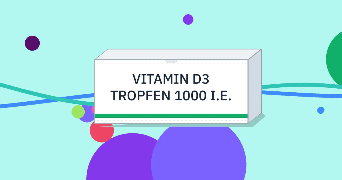 Symbolbild: Packung mit der Aufschrift VITAMIN D3 TROPFEN 1000 I.E. (PZN 13427421) – Verfügbarkeit und Bezug in Apotheken in Frankfurt am Main