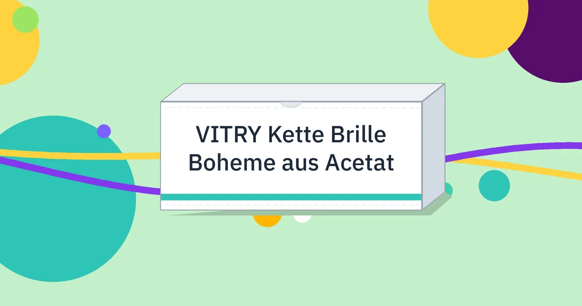 Symbolbild: Packung mit der Aufschrift VITRY Kette Brille Boheme aus Acetat (PZN 19067426) – Verfügbarkeit und Bezug in Apotheken in Frankfurt am Main