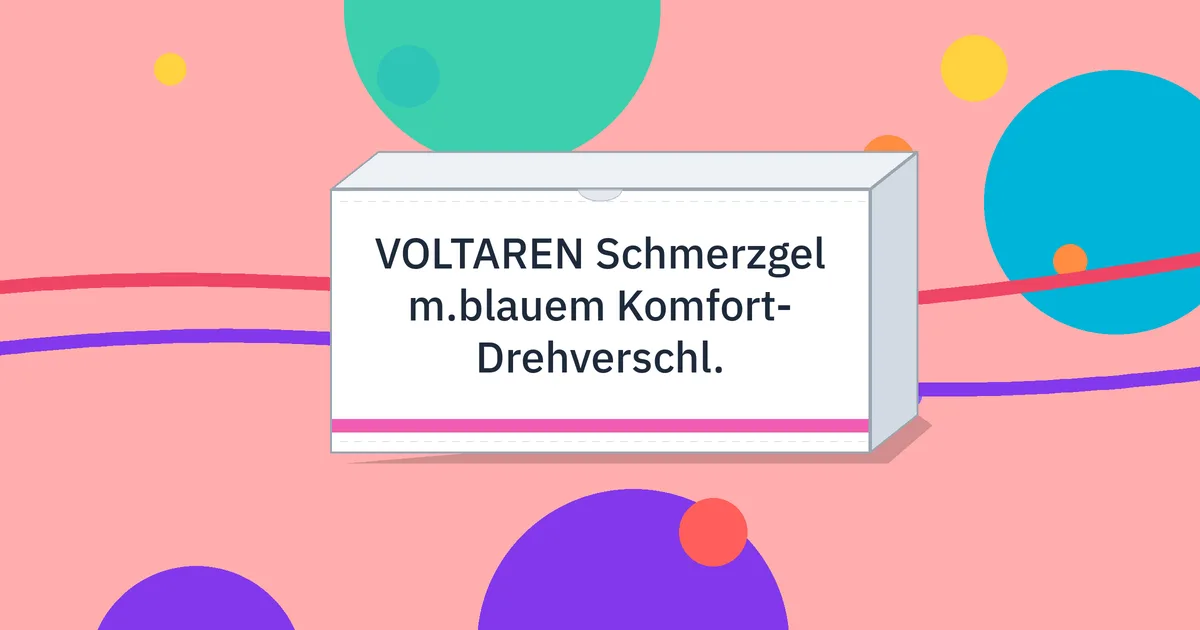 Symbolbild: Packung mit der Aufschrift VOLTAREN Schmerzgel m.blauem Komfort-Drehverschl. (PZN 00429186) – Verfügbarkeit und Bezug in Apotheken in Frankfurt am Main