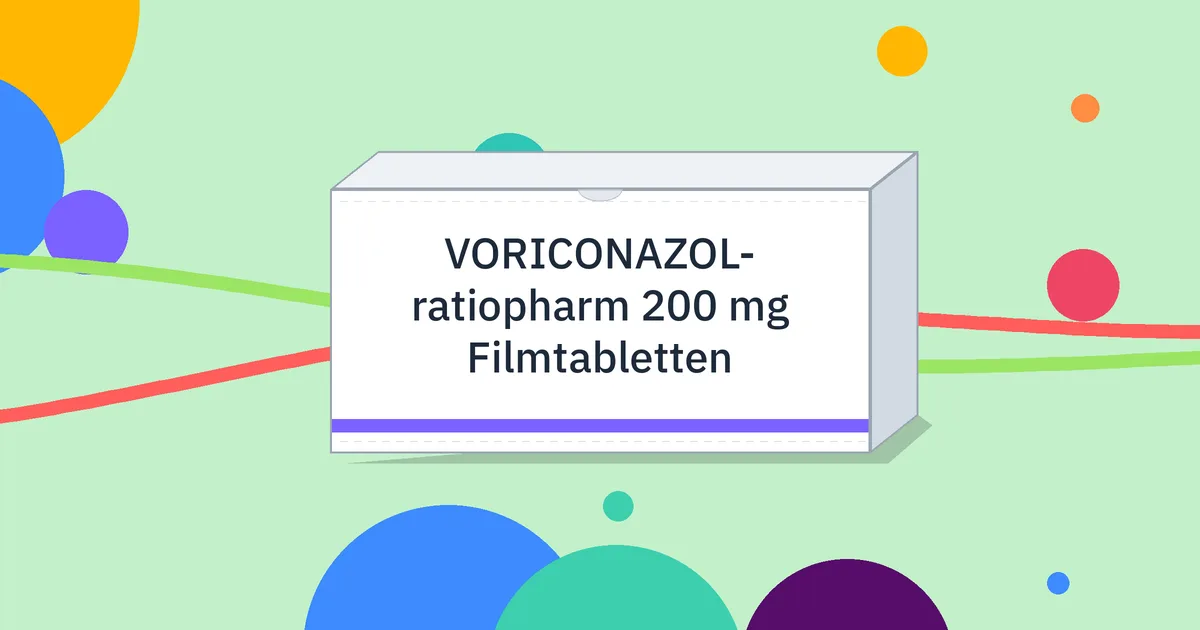 Symbolbild: Packung mit der Aufschrift VORICONAZOL-ratiopharm 200 mg Filmtabletten (PZN 11160988) – Verfügbarkeit und Bezug in Apotheken in Frankfurt am Main
