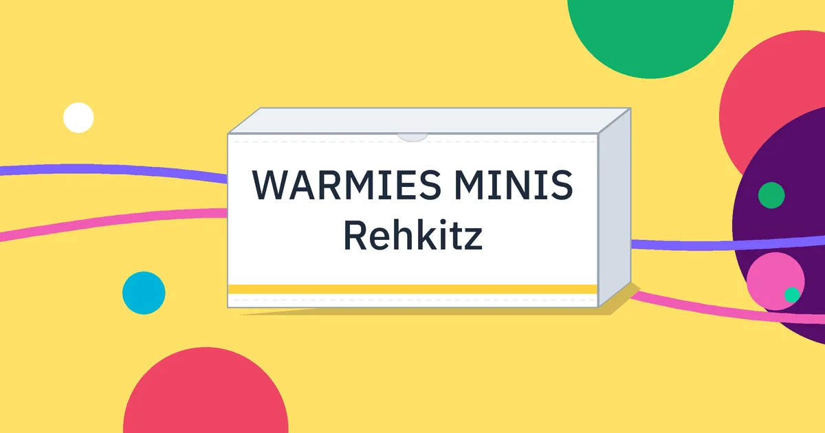 Symbolbild: Packung mit der Aufschrift WARMIES MINIS Rehkitz (PZN 17635665) – Verfügbarkeit und Bezug in Apotheken in Frankfurt am Main
