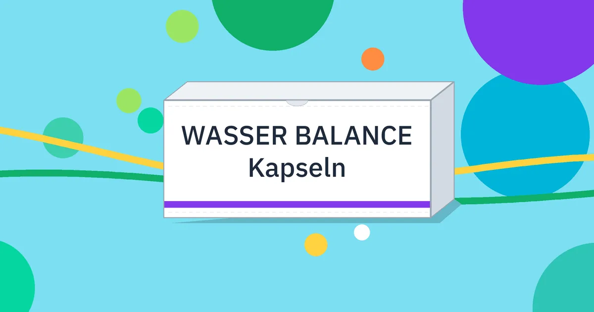 Symbolbild: Packung mit der Aufschrift WASSER BALANCE Kapseln (PZN 19503169) – Verfügbarkeit und Bezug in Apotheken in Frankfurt am Main