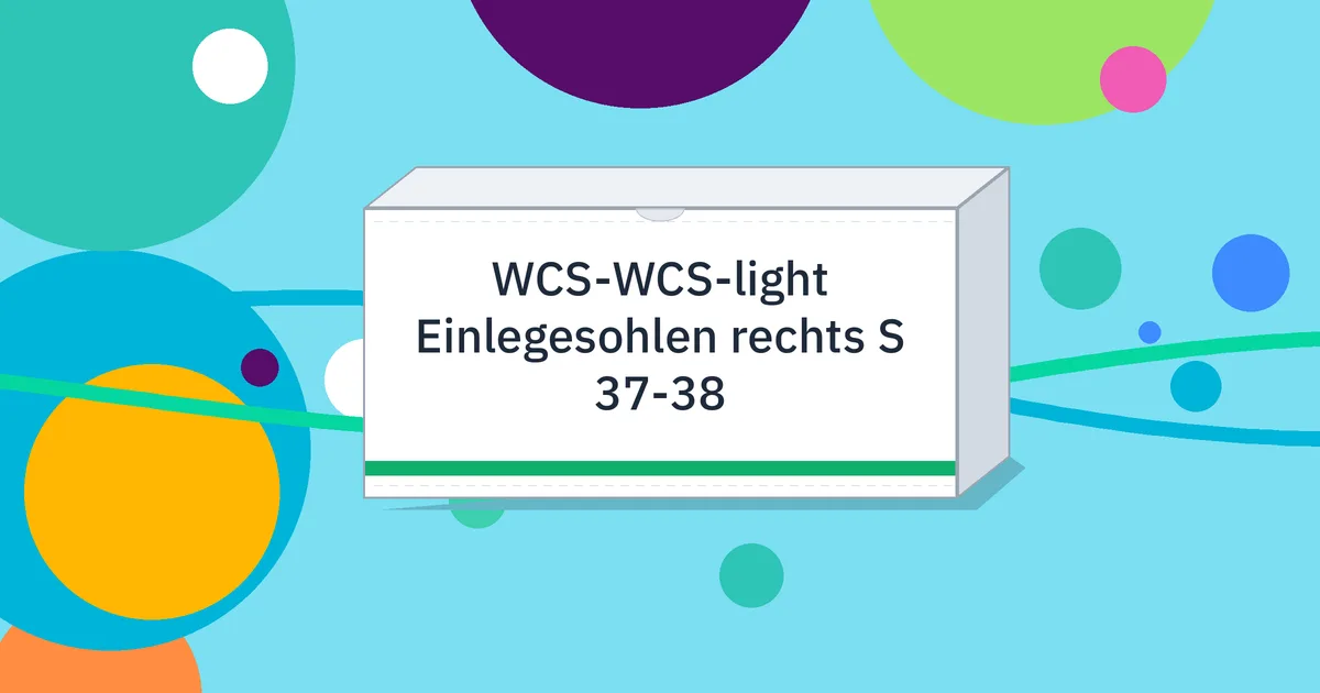 Symbolbild: Packung mit der Aufschrift WCS-WCS-light Einlegesohlen rechts S 37-38 (PZN 16631702) – Verfügbarkeit und Bezug in Apotheken in Frankfurt am Main