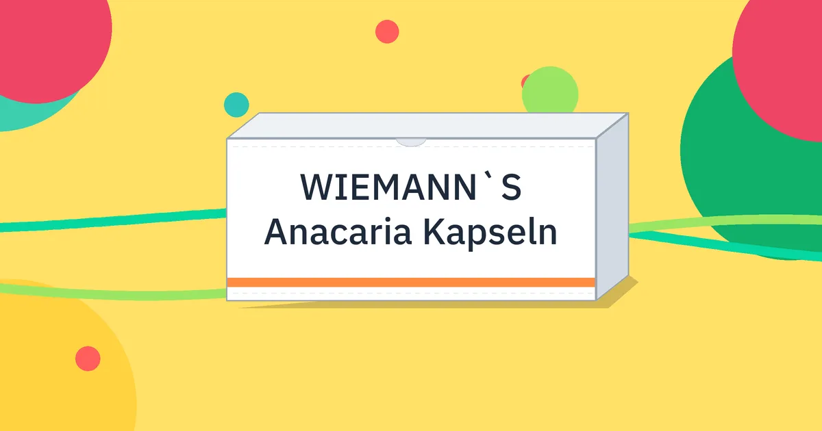Symbolbild: Packung mit der Aufschrift WIEMANN`S Anacaria Kapseln (PZN 10982381) – Verfügbarkeit und Bezug in Apotheken in Frankfurt am Main
