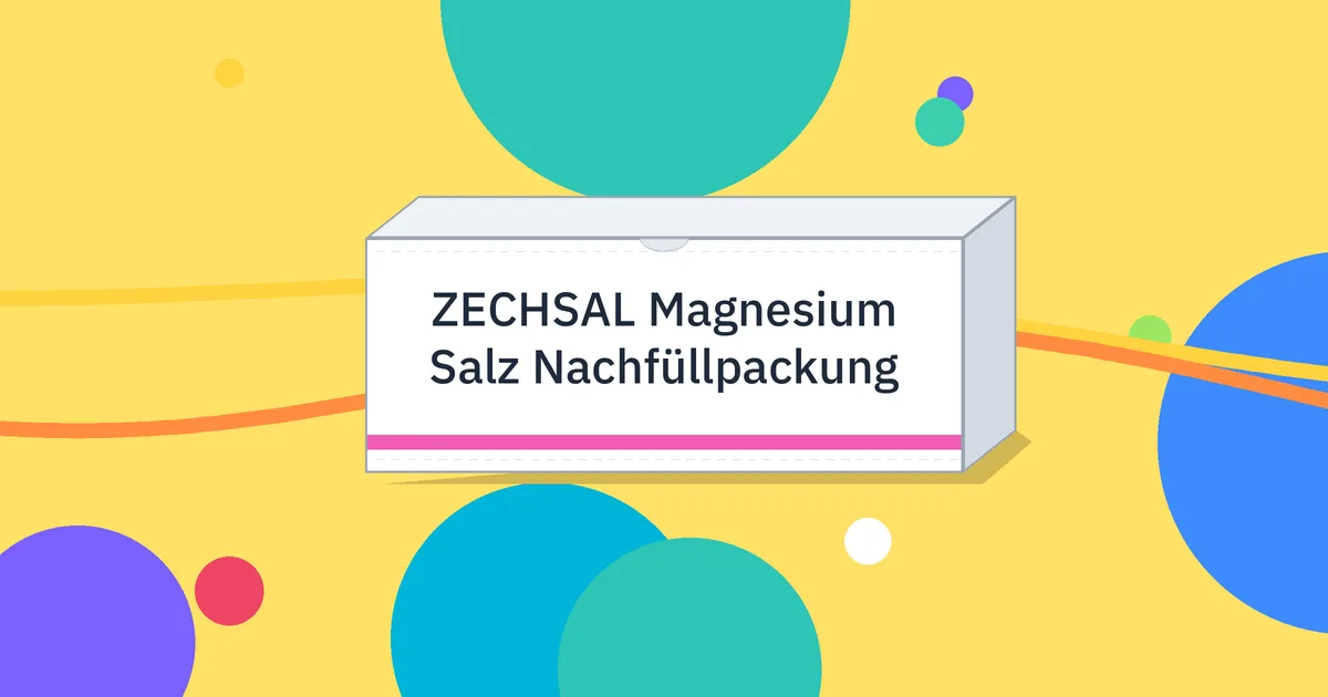 Symbolbild: Packung mit der Aufschrift ZECHSAL Magnesium Salz Nachfüllpackung (PZN 16235774) – Verfügbarkeit und Bezug in Apotheken in Frankfurt am Main