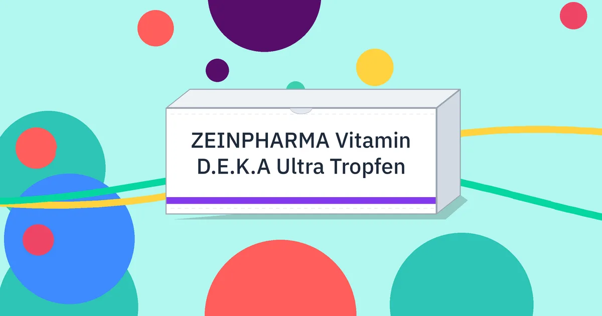 Symbolbild: Packung mit der Aufschrift ZEINPHARMA Vitamin D.E.K.A Ultra Tropfen (PZN 11161539) – Verfügbarkeit und Bezug in Apotheken in Frankfurt am Main