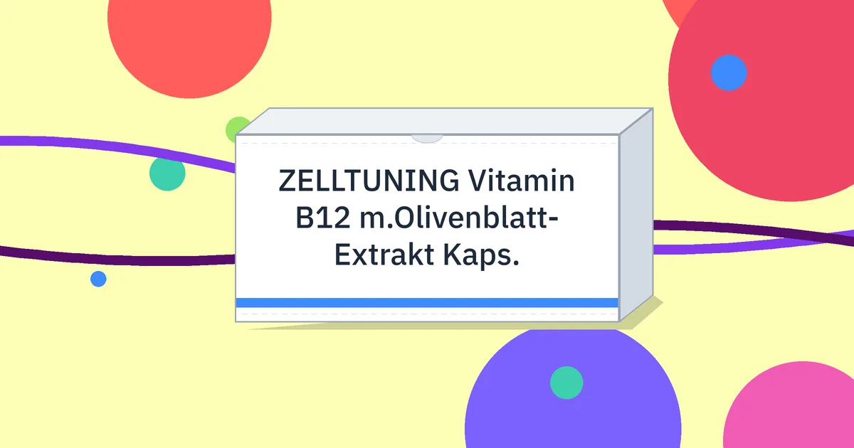 Symbolbild: Packung mit der Aufschrift ZELLTUNING Vitamin B12 m.Olivenblatt-Extrakt Kaps. (PZN 13985210) – Verfügbarkeit und Bezug in Apotheken in Frankfurt am Main