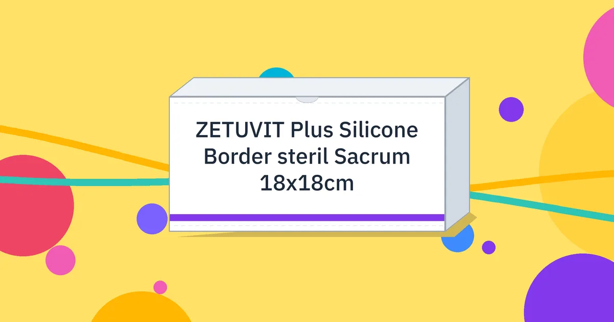 Symbolbild: Packung mit der Aufschrift ZETUVIT Plus Silicone Border steril Sacrum 18x18cm (PZN 20272137) – Verfügbarkeit und Bezug in Apotheken in Frankfurt am Main