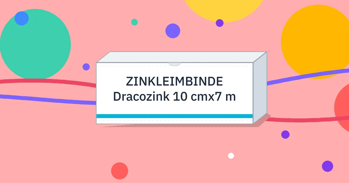 Symbolbild: Packung mit der Aufschrift ZINKLEIMBINDE Dracozink 10 cmx7 m (PZN 00592035) – Verfügbarkeit und Bezug in Apotheken in Frankfurt am Main