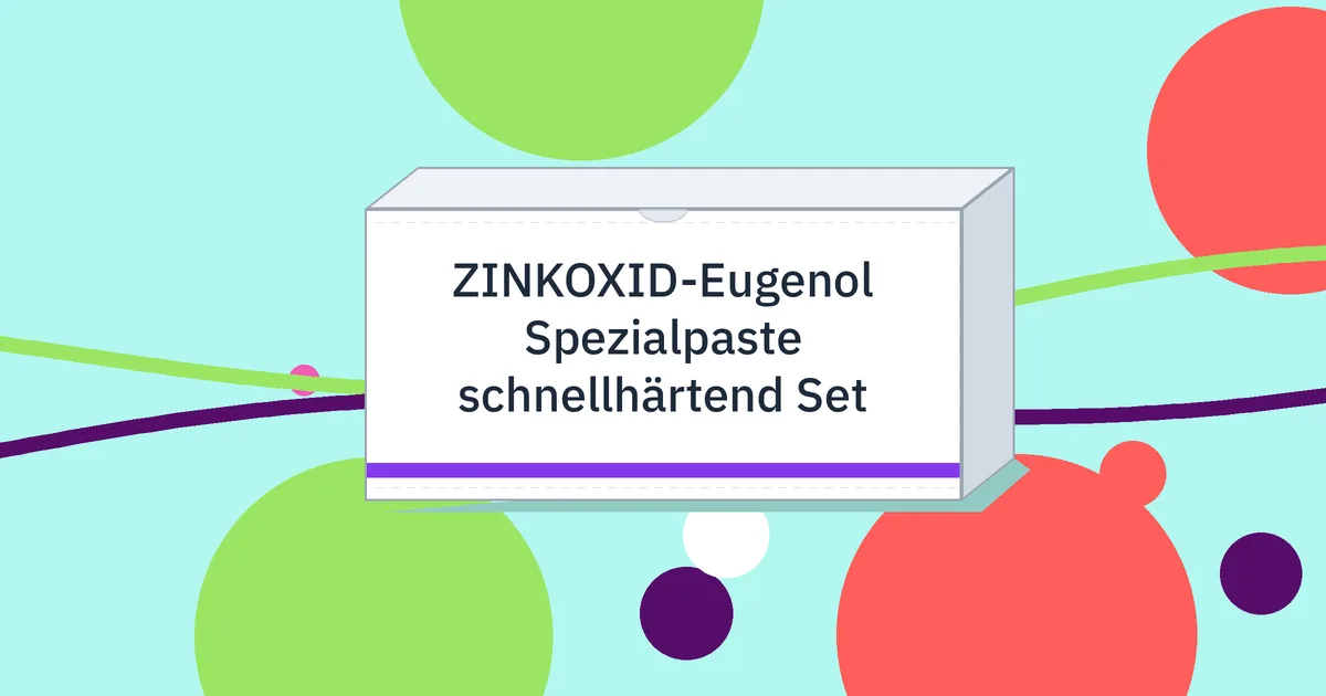 Symbolbild: Packung mit der Aufschrift ZINKOXID-Eugenol Spezialpaste schnellhärtend Set (PZN 12726185) – Verfügbarkeit und Bezug in Apotheken in Frankfurt am Main