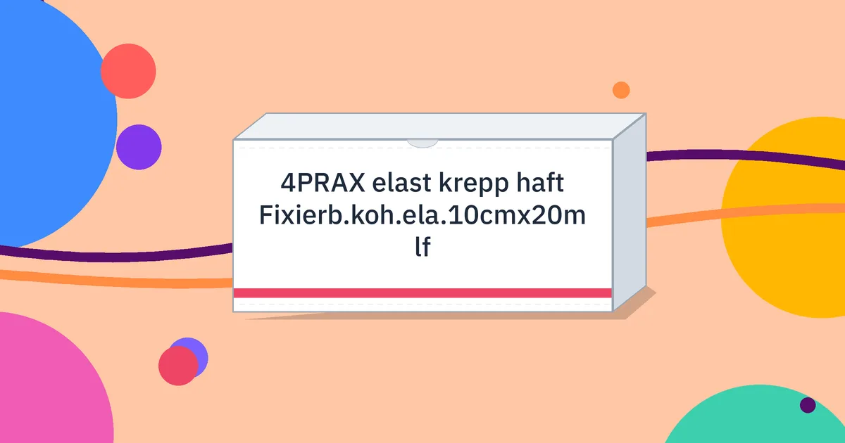 Symbolbild: Packung mit der Aufschrift 4PRAX elast krepp haft Fixierb.koh.ela.10cmx20m lf (PZN 20230417) – Verfügbarkeit und Bezug in Apotheken in Frankfurt am Main