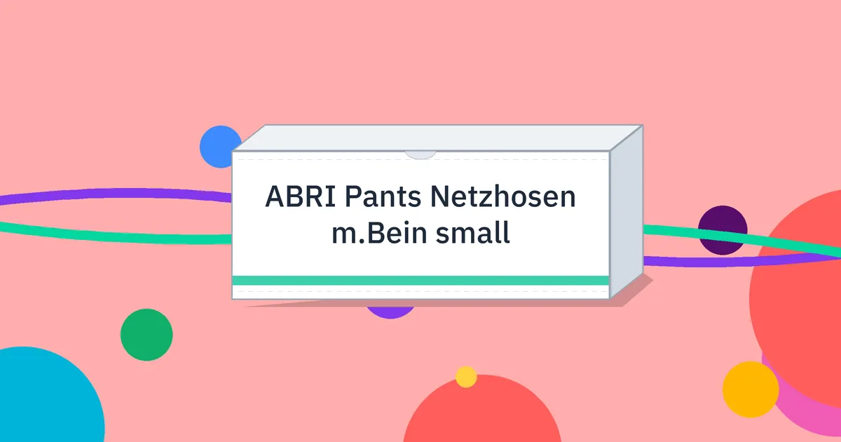 Symbolbild: Packung mit der Aufschrift ABRI Pants Netzhosen m.Bein small (PZN 00111998) – Verfügbarkeit und Bezug in Apotheken in Frankfurt am Main
