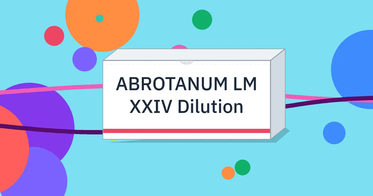 Symbolbild: Packung mit der Aufschrift ABROTANUM LM XXIV Dilution (PZN 02820782) – Verfügbarkeit und Bezug in Apotheken in Frankfurt am Main