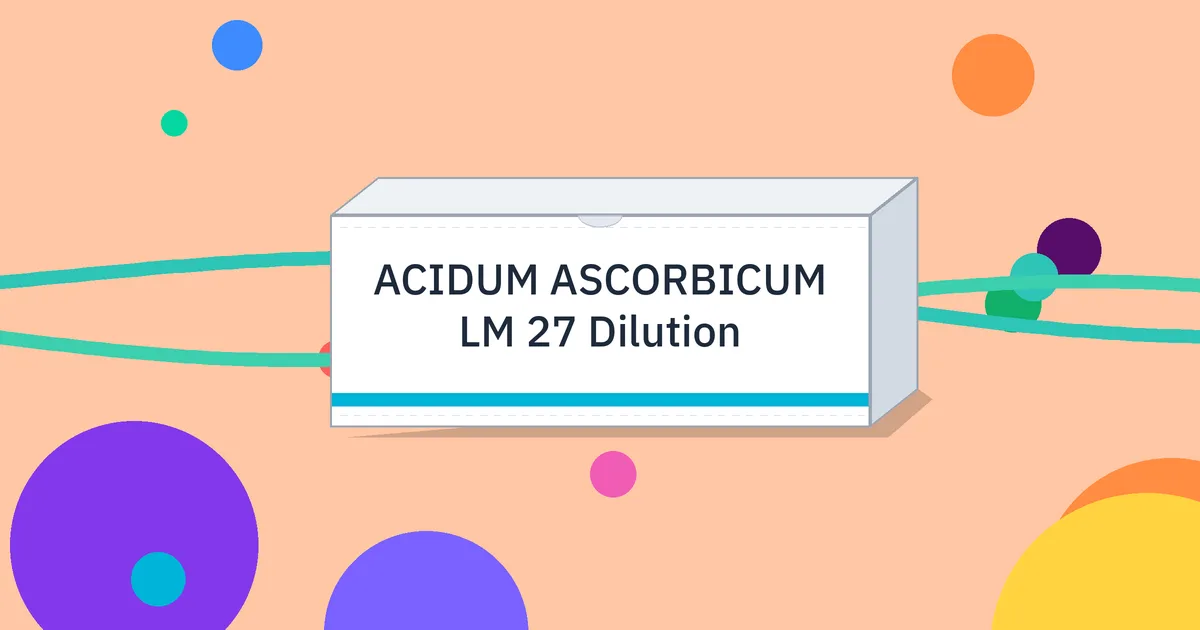 Symbolbild: Packung mit der Aufschrift ACIDUM ASCORBICUM LM 27 Dilution (PZN 13269181) – Verfügbarkeit und Bezug in Apotheken in Frankfurt am Main
