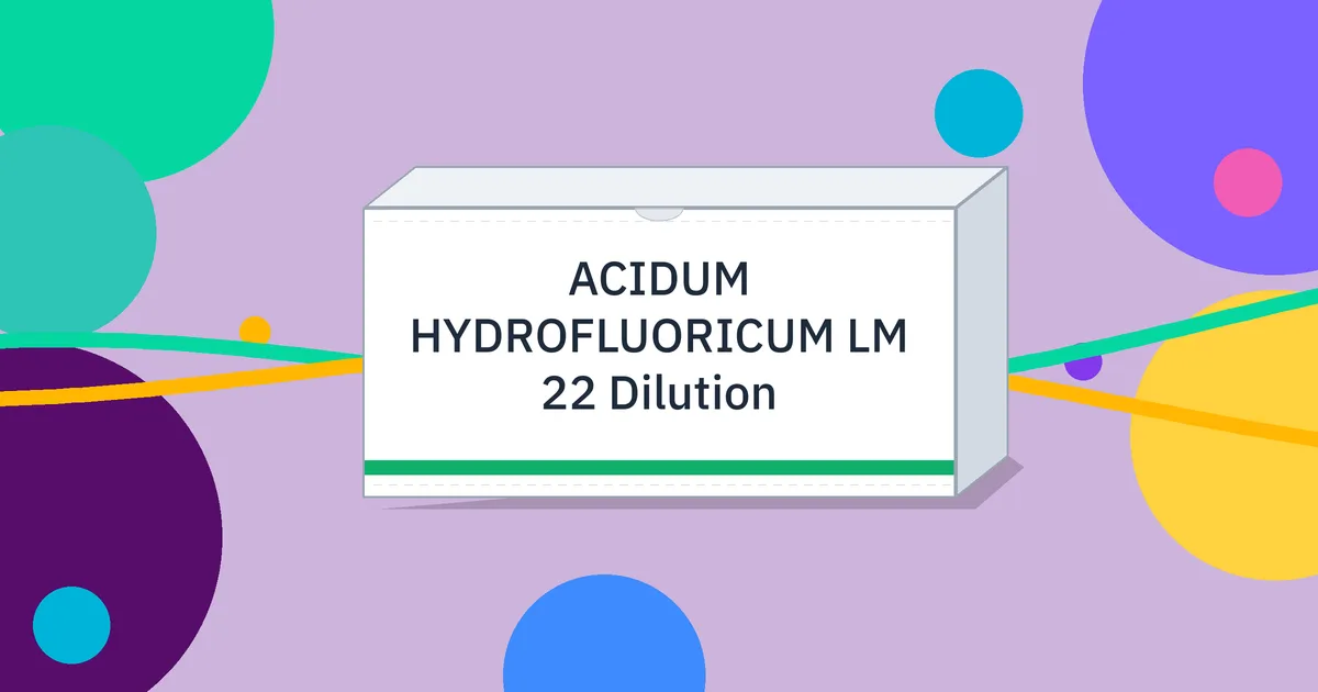 Symbolbild: Packung mit der Aufschrift ACIDUM HYDROFLUORICUM LM 22 Dilution (PZN 13500483) – Verfügbarkeit und Bezug in Apotheken in Frankfurt am Main