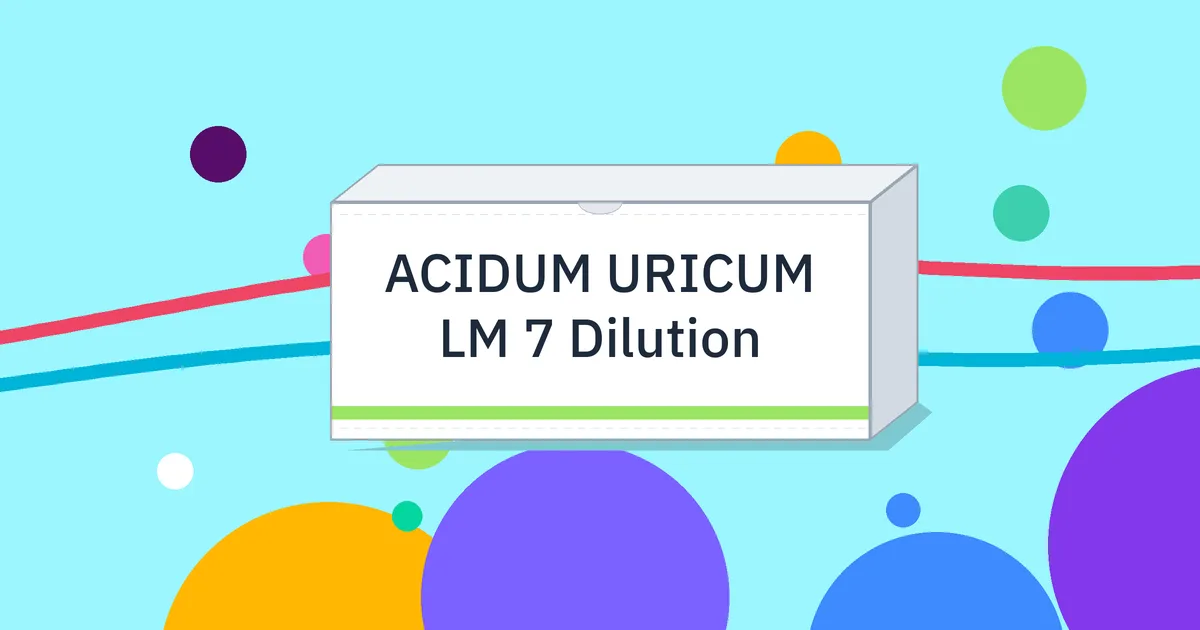 Symbolbild: Packung mit der Aufschrift ACIDUM URICUM LM 7 Dilution (PZN 13288497) – Verfügbarkeit und Bezug in Apotheken in Frankfurt am Main