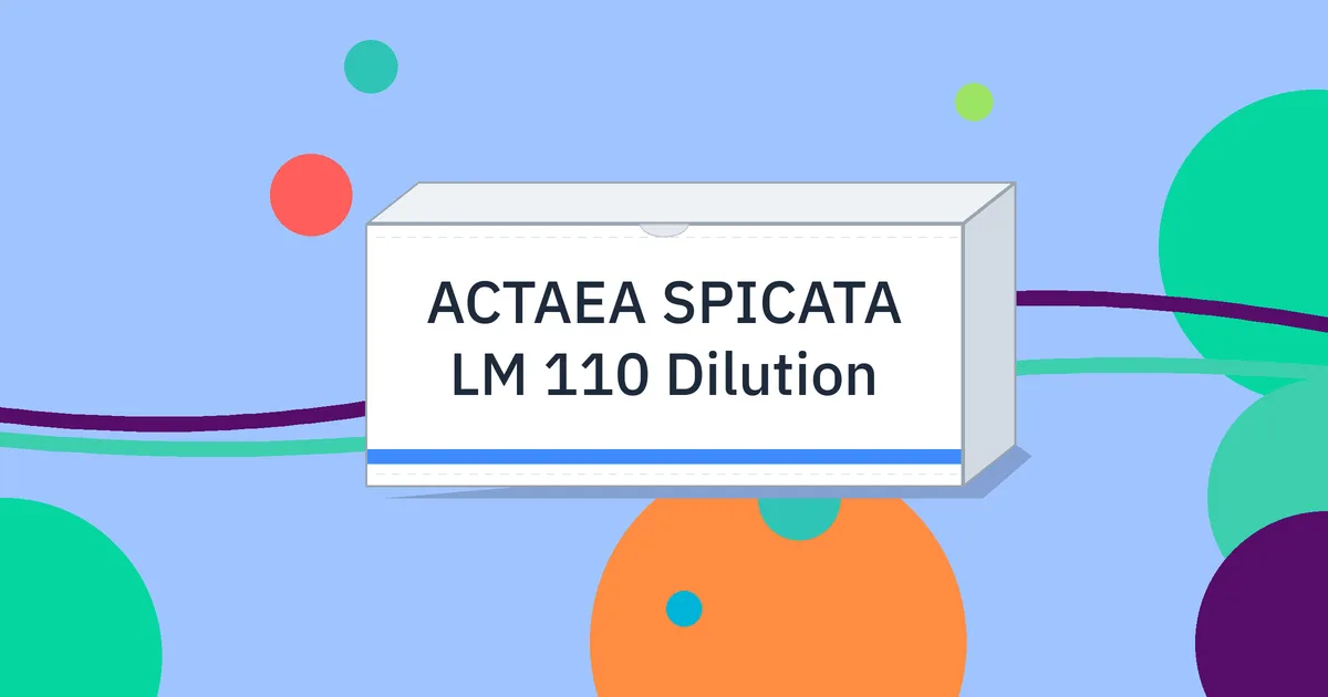 Symbolbild: Packung mit der Aufschrift ACTAEA SPICATA LM 110 Dilution (PZN 13294115) – Verfügbarkeit und Bezug in Apotheken in Frankfurt am Main