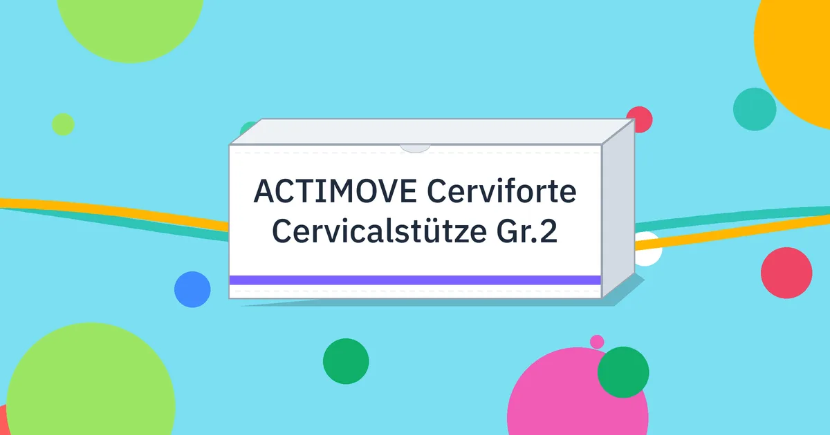 Symbolbild: Packung mit der Aufschrift ACTIMOVE Cerviforte Cervicalstütze Gr.2 (PZN 18222971) – Verfügbarkeit und Bezug in Apotheken in Frankfurt am Main
