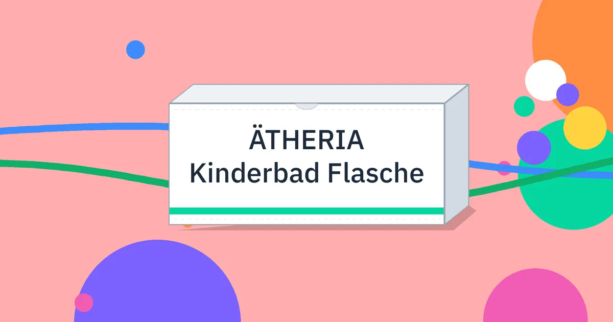 Symbolbild: Packung mit der Aufschrift ÄTHERIA Kinderbad Flasche (PZN 08641968) – Verfügbarkeit und Bezug in Apotheken in Frankfurt am Main
