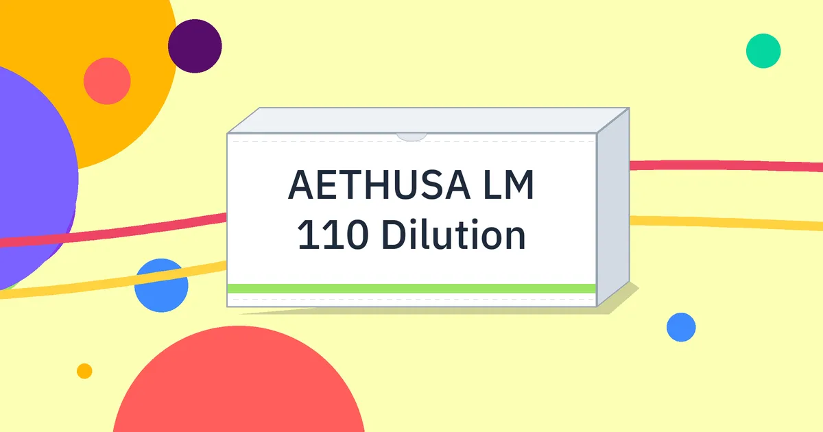 Symbolbild: Packung mit der Aufschrift AETHUSA LM 110 Dilution (PZN 12756111) – Verfügbarkeit und Bezug in Apotheken in Frankfurt am Main