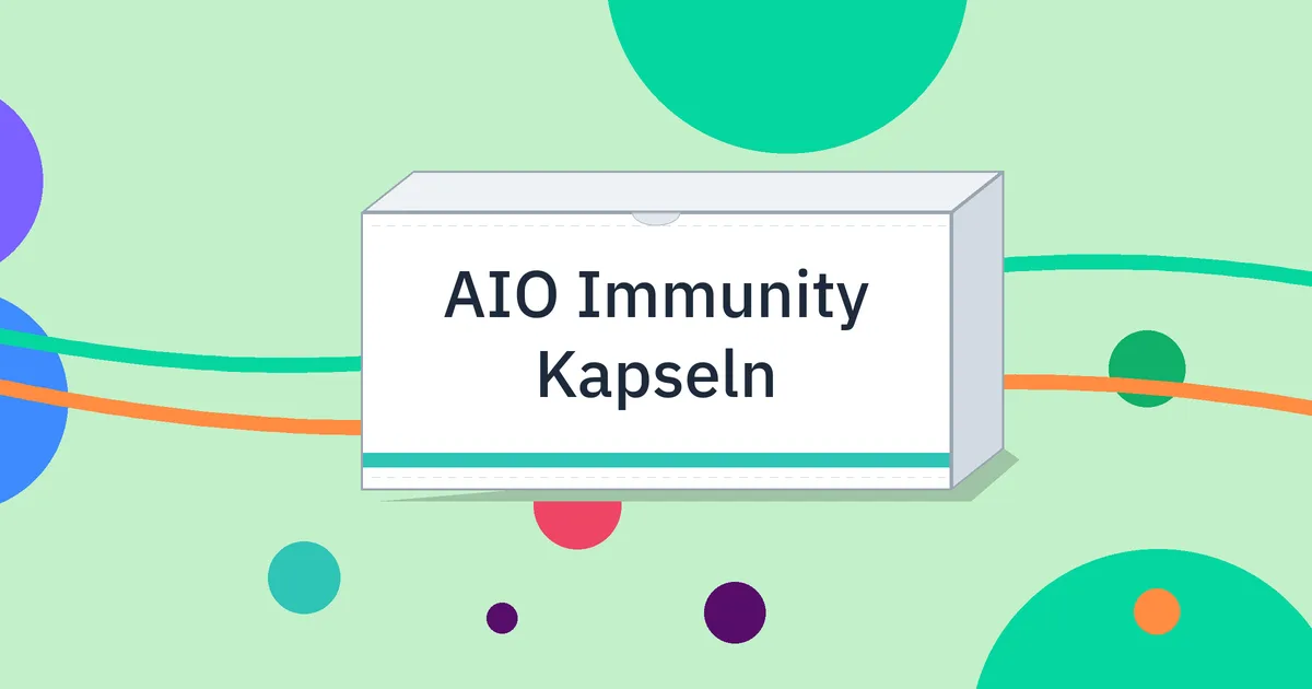 Symbolbild: Packung mit der Aufschrift AIO Immunity Kapseln (PZN 18780441) – Verfügbarkeit und Bezug in Apotheken in Frankfurt am Main
