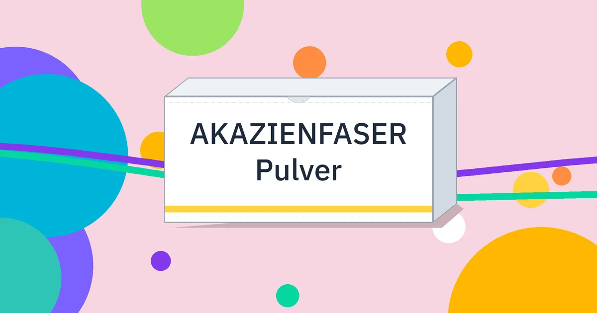 Symbolbild: Packung mit der Aufschrift AKAZIENFASER Pulver (PZN 16163862) – Verfügbarkeit und Bezug in Apotheken in Frankfurt am Main