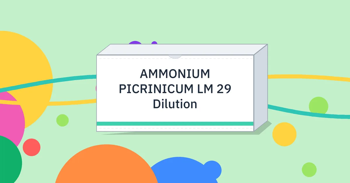 Symbolbild: Packung mit der Aufschrift AMMONIUM PICRINICUM LM 29 Dilution (PZN 13322952) – Verfügbarkeit und Bezug in Apotheken in Frankfurt am Main