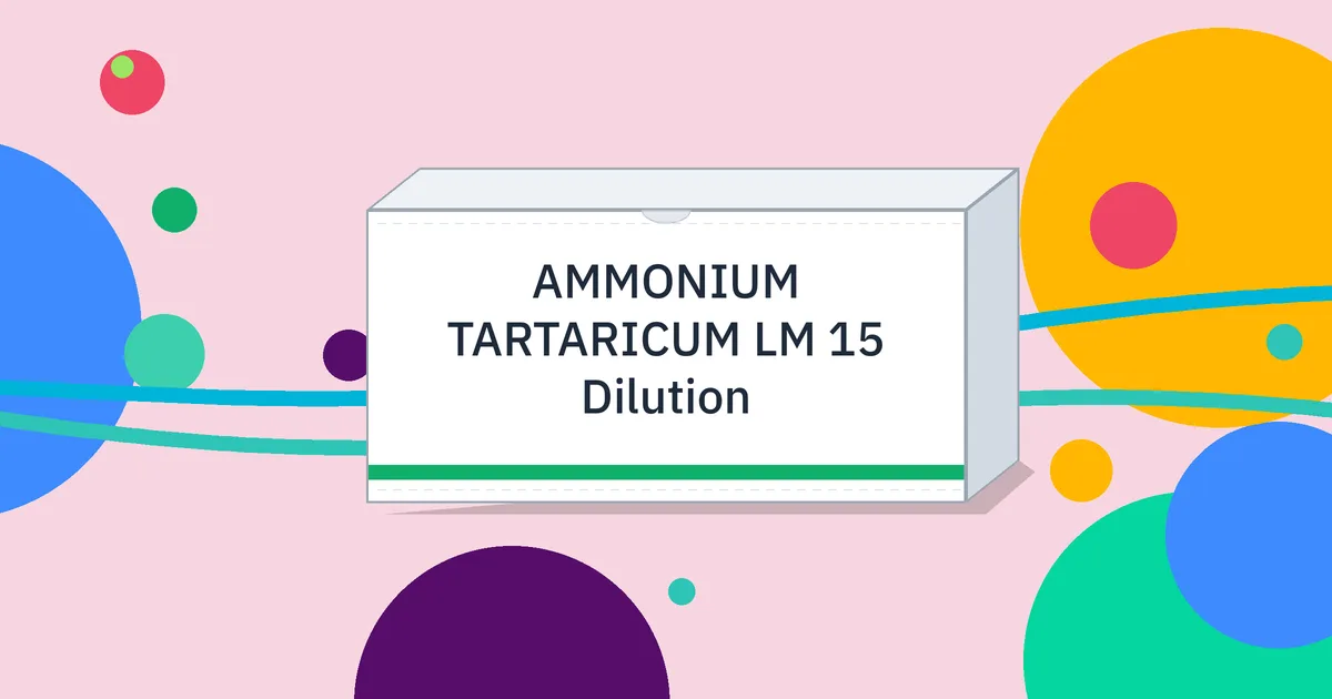 Symbolbild: Packung mit der Aufschrift AMMONIUM TARTARICUM LM 15 Dilution (PZN 12761543) – Verfügbarkeit und Bezug in Apotheken in Frankfurt am Main