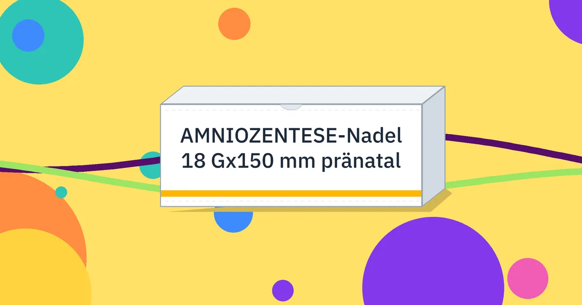 Symbolbild: Packung mit der Aufschrift AMNIOZENTESE-Nadel 18 Gx150 mm pränatal (PZN 17926776) – Verfügbarkeit und Bezug in Apotheken in Frankfurt am Main