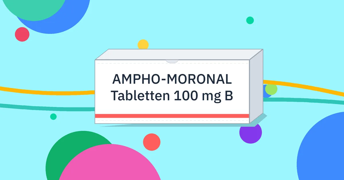 Symbolbild: Packung mit der Aufschrift AMPHO-MORONAL Tabletten 100 mg B (PZN 11647101) – Verfügbarkeit und Bezug in Apotheken in Frankfurt am Main