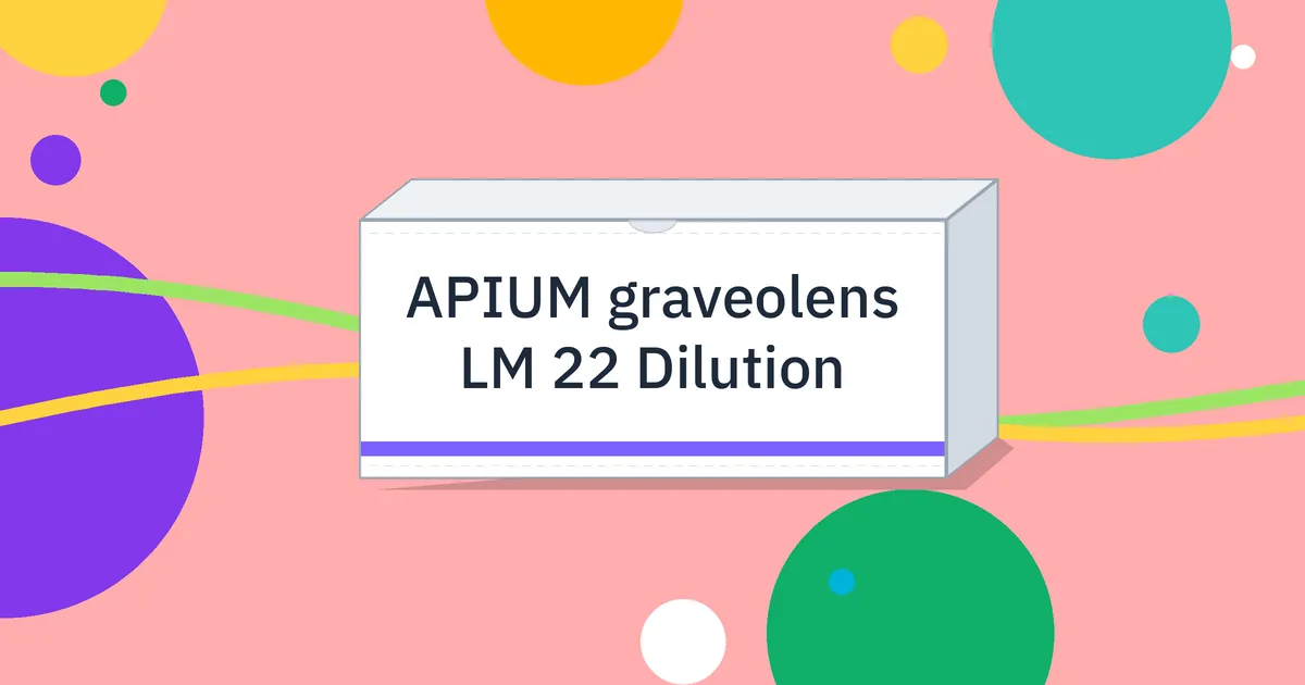 Symbolbild: Packung mit der Aufschrift APIUM graveolens LM 22 Dilution (PZN 13378467) – Verfügbarkeit und Bezug in Apotheken in Frankfurt am Main