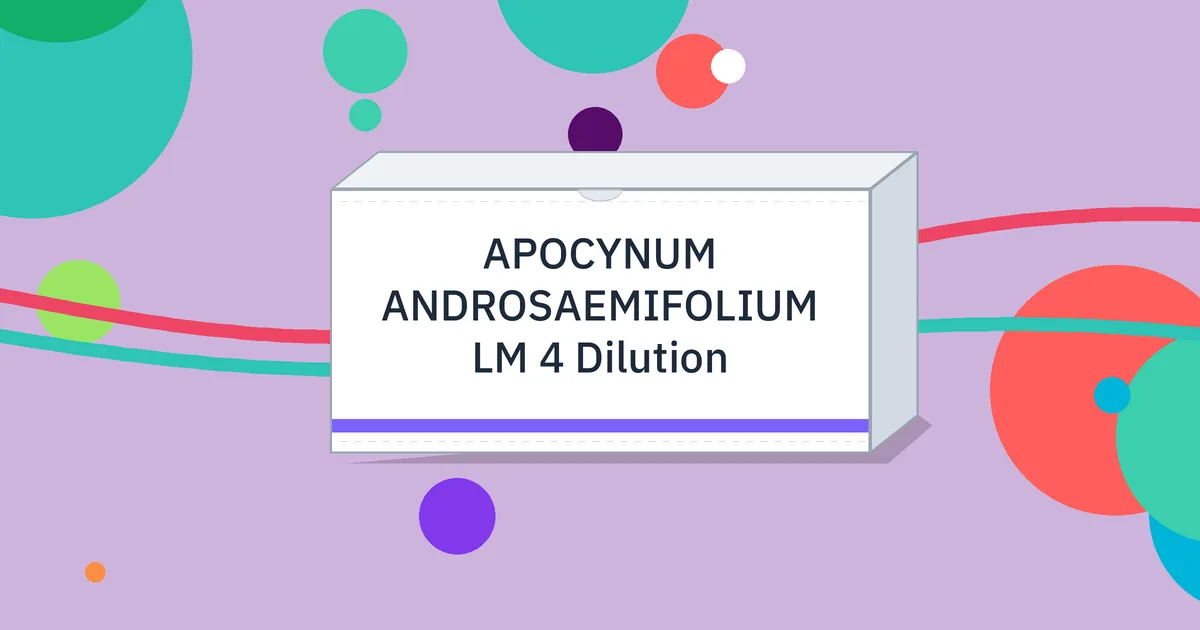 Symbolbild: Packung mit der Aufschrift APOCYNUM ANDROSAEMIFOLIUM LM 4 Dilution (PZN 13380010) – Verfügbarkeit und Bezug in Apotheken in Frankfurt am Main